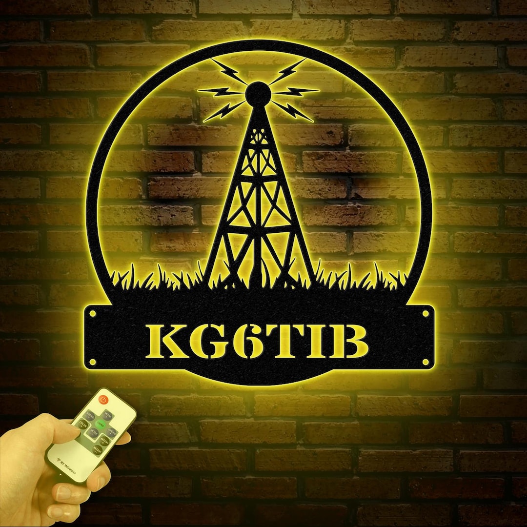 Custom Ham Radio Metal Sign With LED Light, Personalized Amateur Radio ...