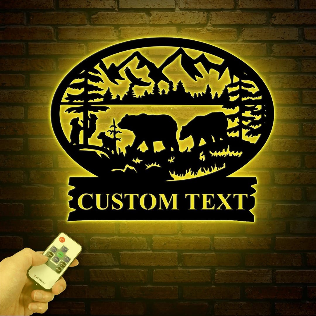 Personalized Bear Metal Sign: Cabin Decor, Hunter Gift - Etsy