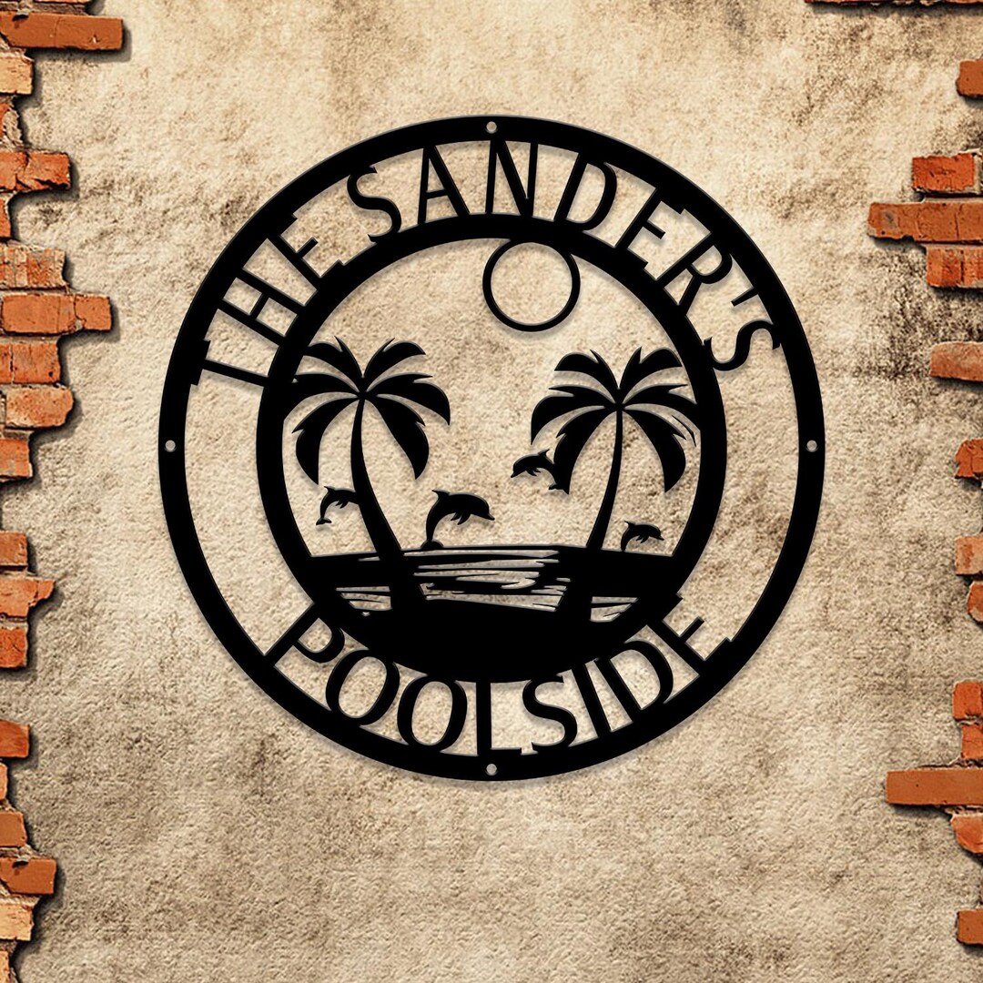 Custom Pool Sign, Personalized Poolside Paradise Sign LED Light ...