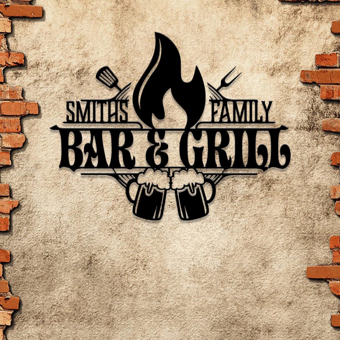 Personalized Bar & Grill Sign, Personalized Outdoor Sign,custom Bar and ...