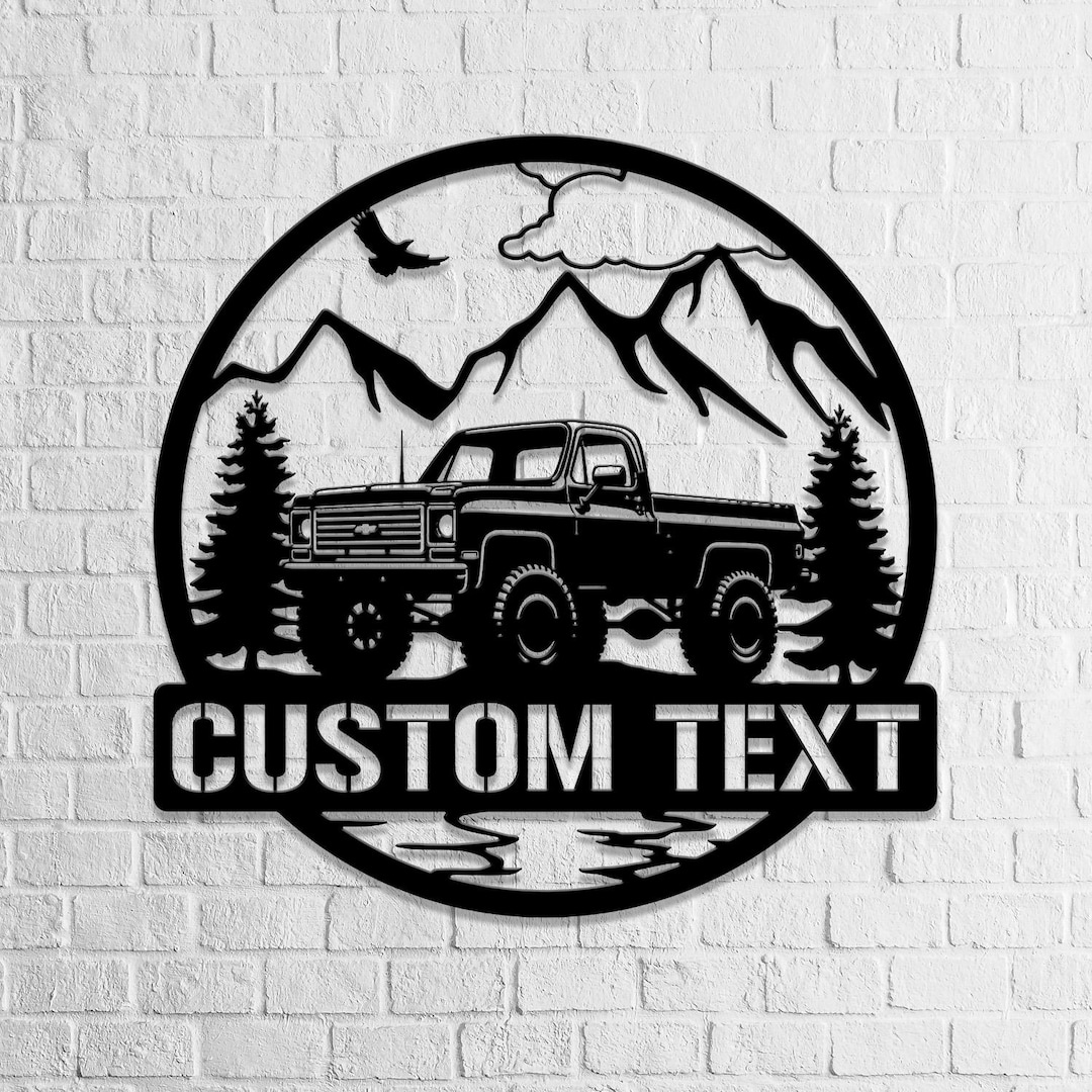 Custom Truck Classic Car Metal Sign With Led Lights, Man Cave Dad's ...
