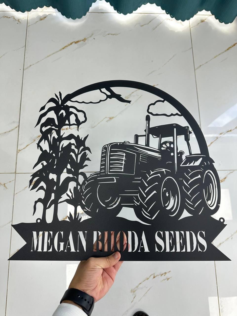 Custom Farm Sign With Tractor, Corn Farming Sign, Personalized Farm ...