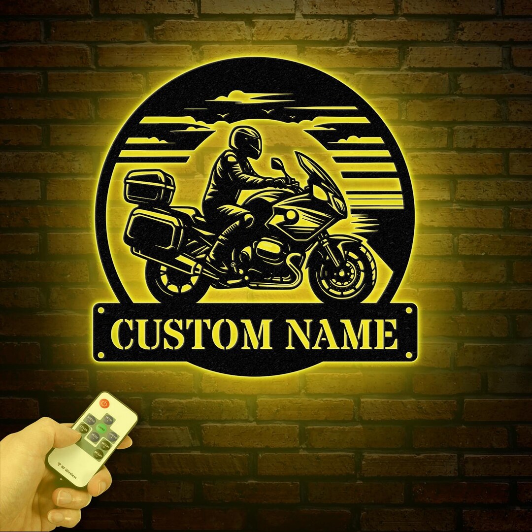 Custom Motorcycle Metal Sign, Personalized Motorcycle Wall Decor ...