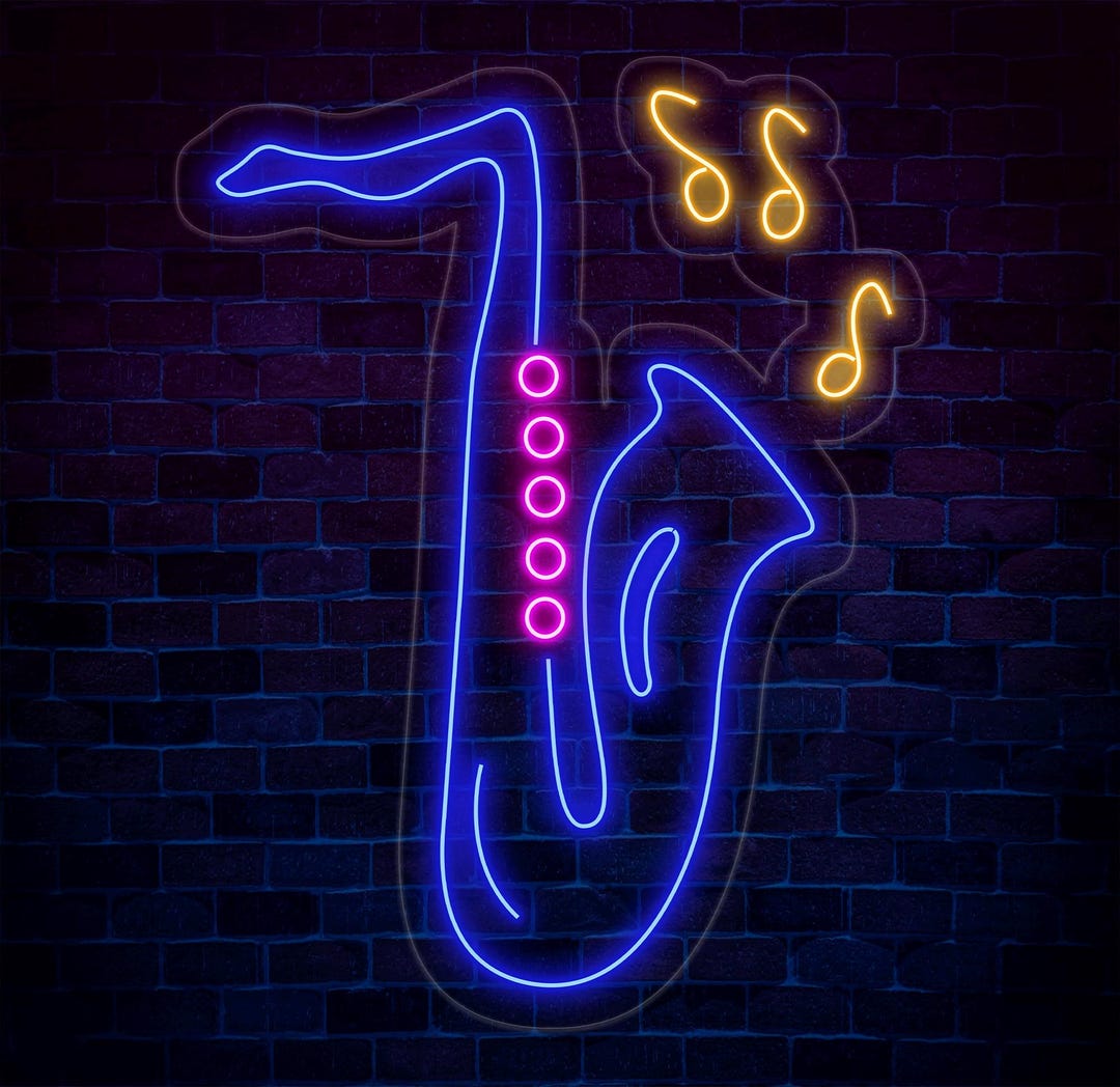 Saxophone Neon Sign, Saxophone Club Led Sign, Custom Neon Sign, Jazz ...