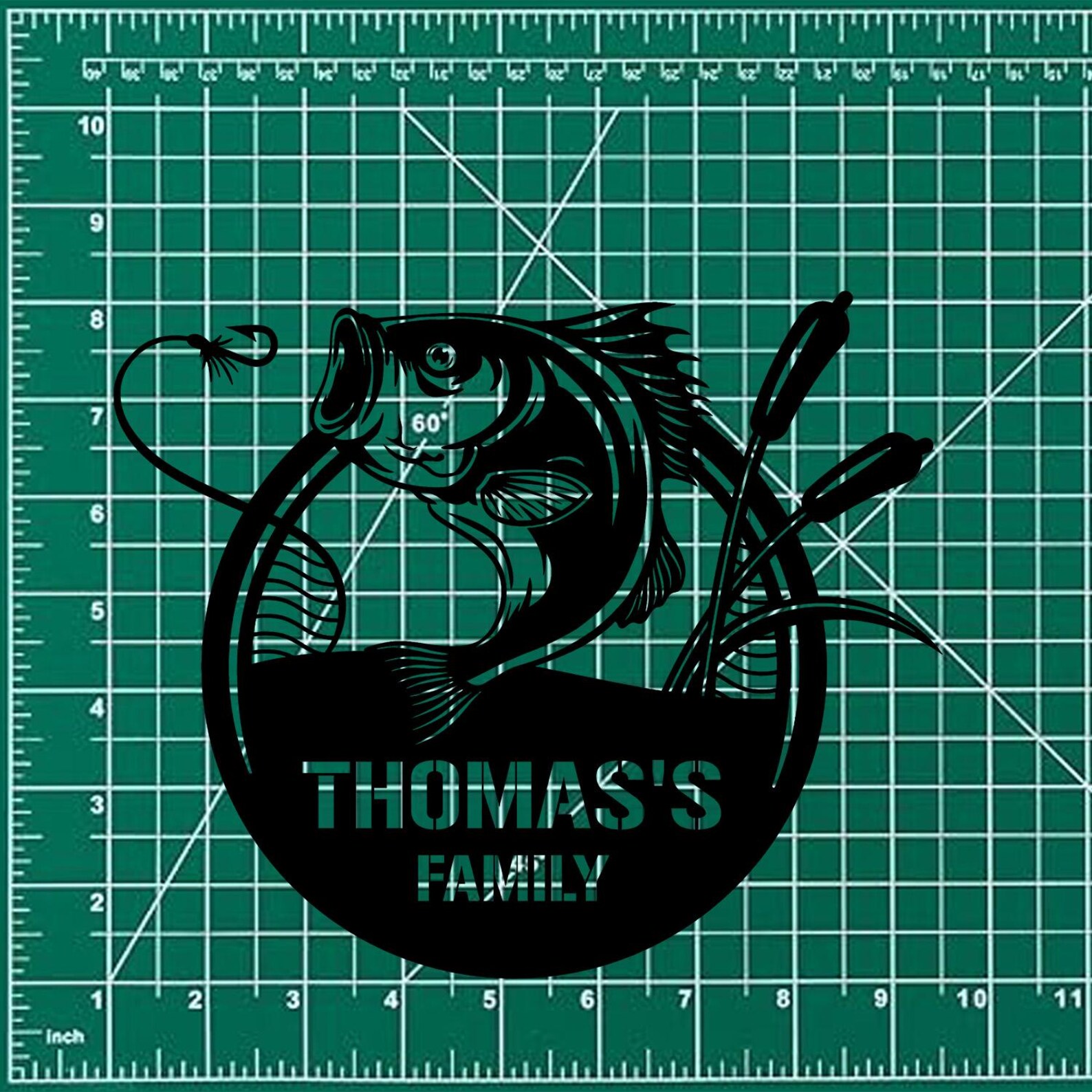 Personalized Fishing Family LED Sign - Custom Name Metal Wall Art ...