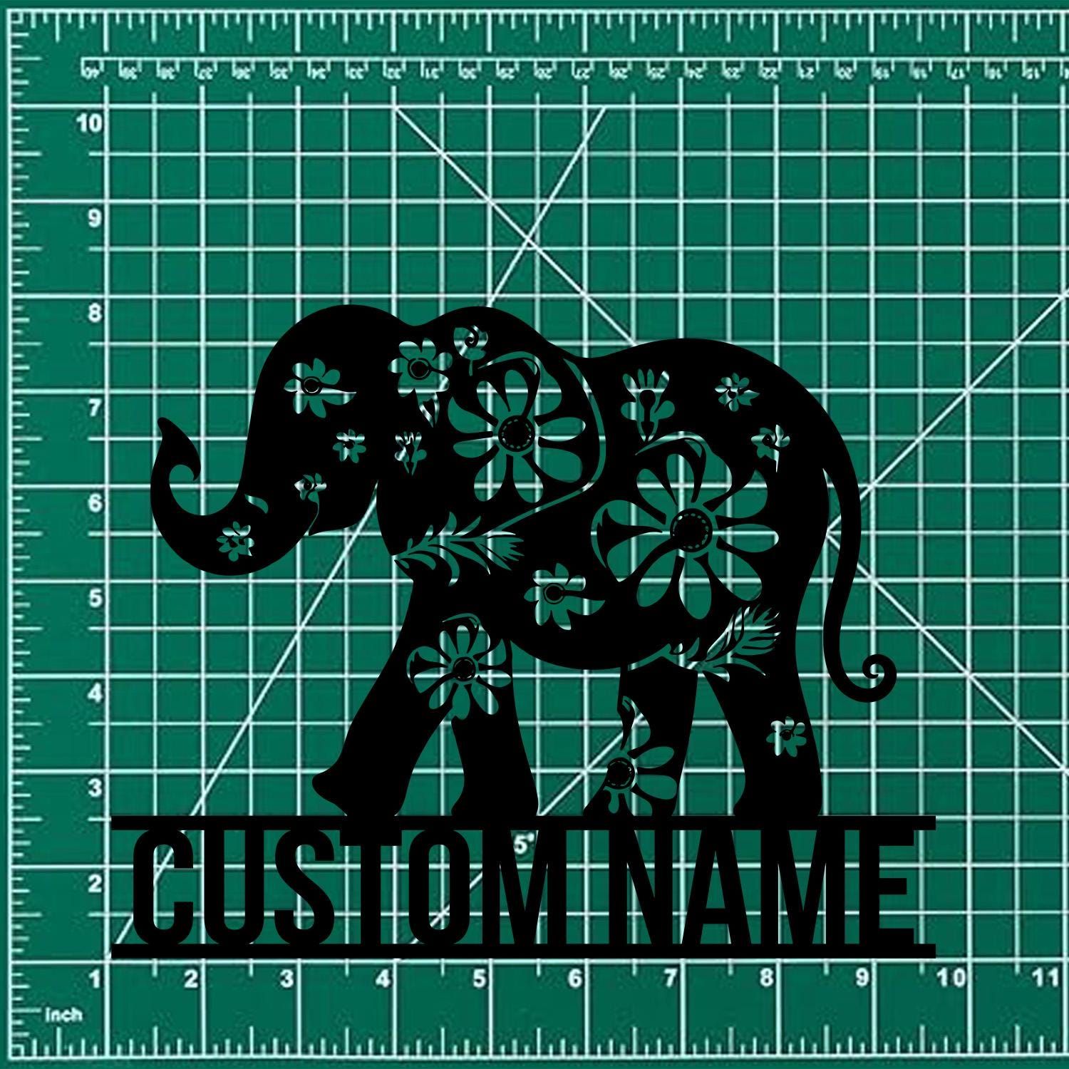 Custom Wildflower Elephant Metal Sign With LED Light - Perfect Jungle ...
