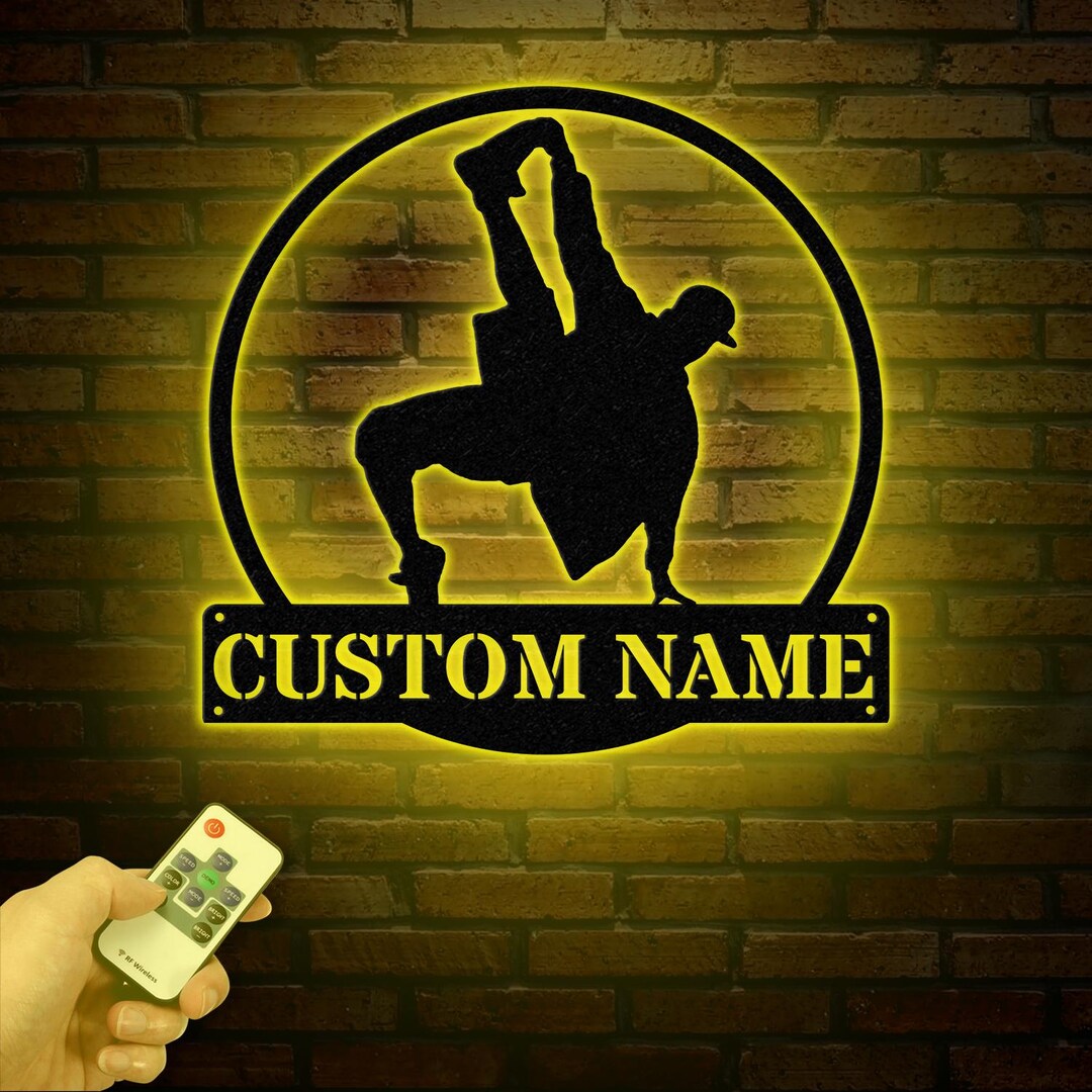 Custom Metal Break Dancing Sign With LED Light, Breakdancer Gift ...