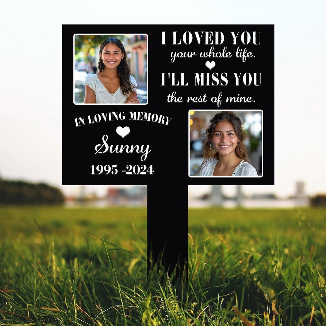 Custom Photo Grave Marker, Personalized, Ideal for Honoring Loved Ones ...