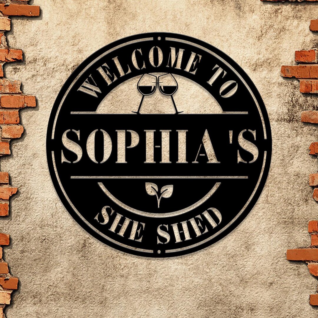 Custom Name She Shed Sign Perfect for Her Garden, Craft Room, or Women ...