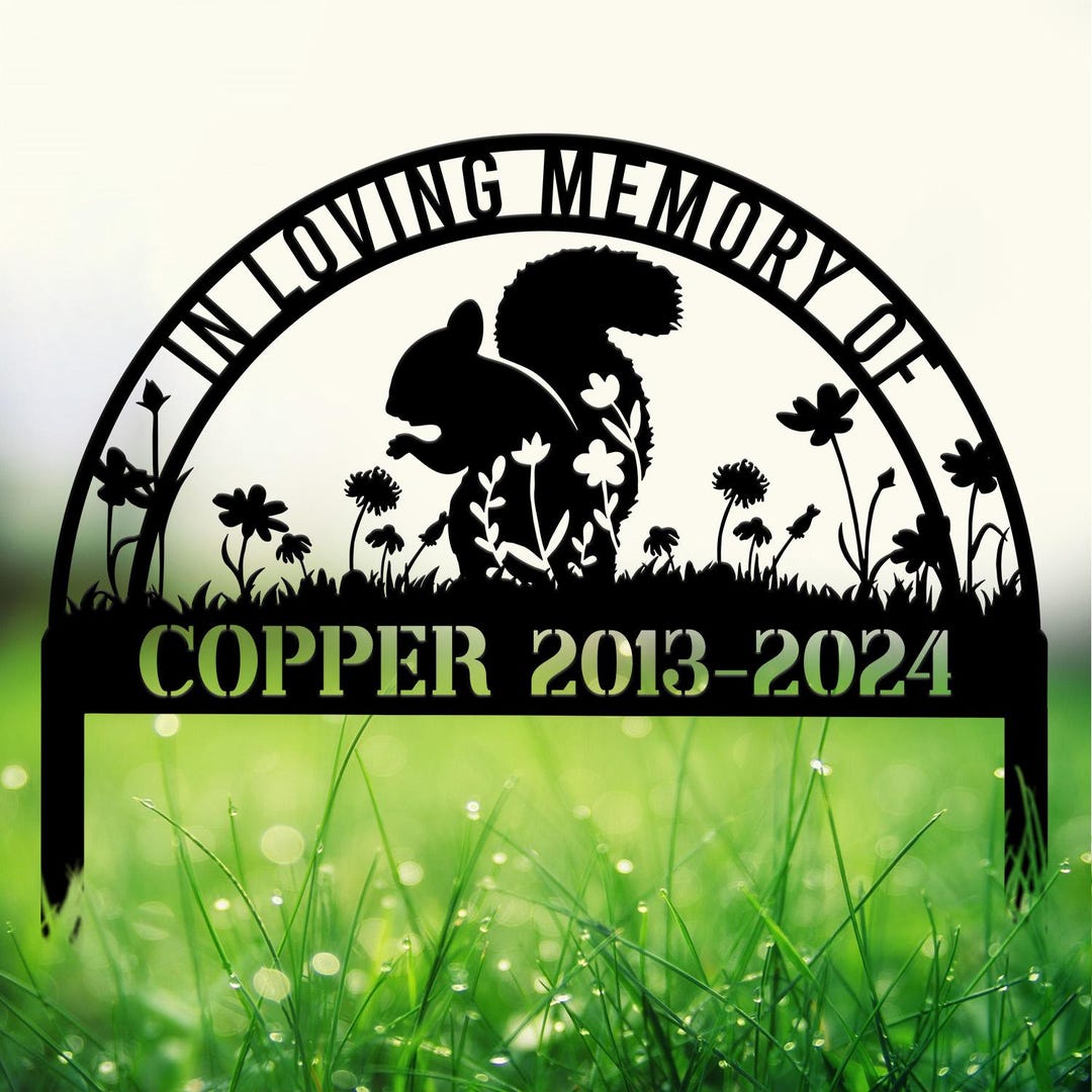 Personalized Squirrel Memorial Stake Sign - Pet Grave Marker, Squirrel ...