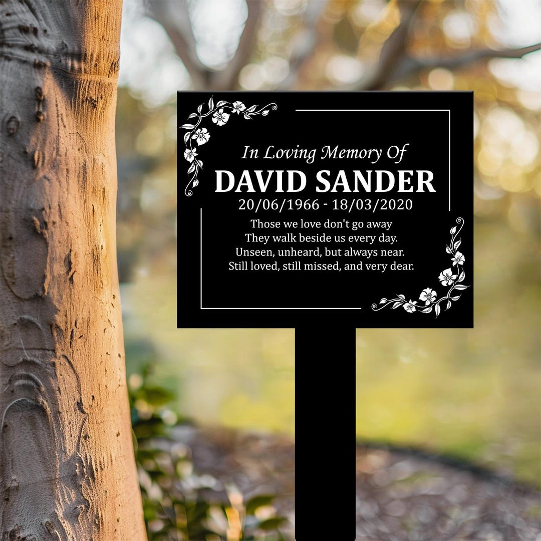 Personalized Memorial Metal Plaque Stake, Indoor Outdoor Grave Marker ...