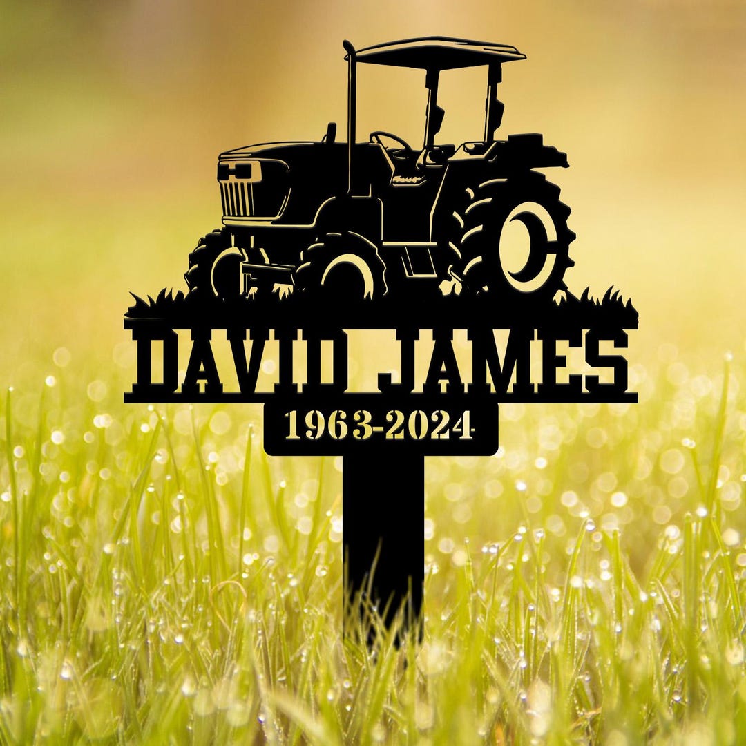 Personalized Tractor Memorial Stake. A Heartfelt Tribute for Farmers ...