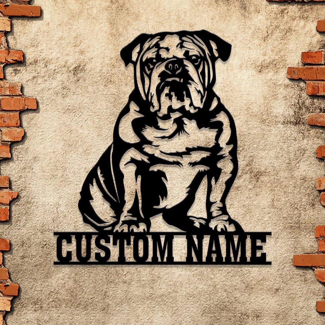 Personalized English Bulldog Metal Sign With LED Lights. Perfect for ...