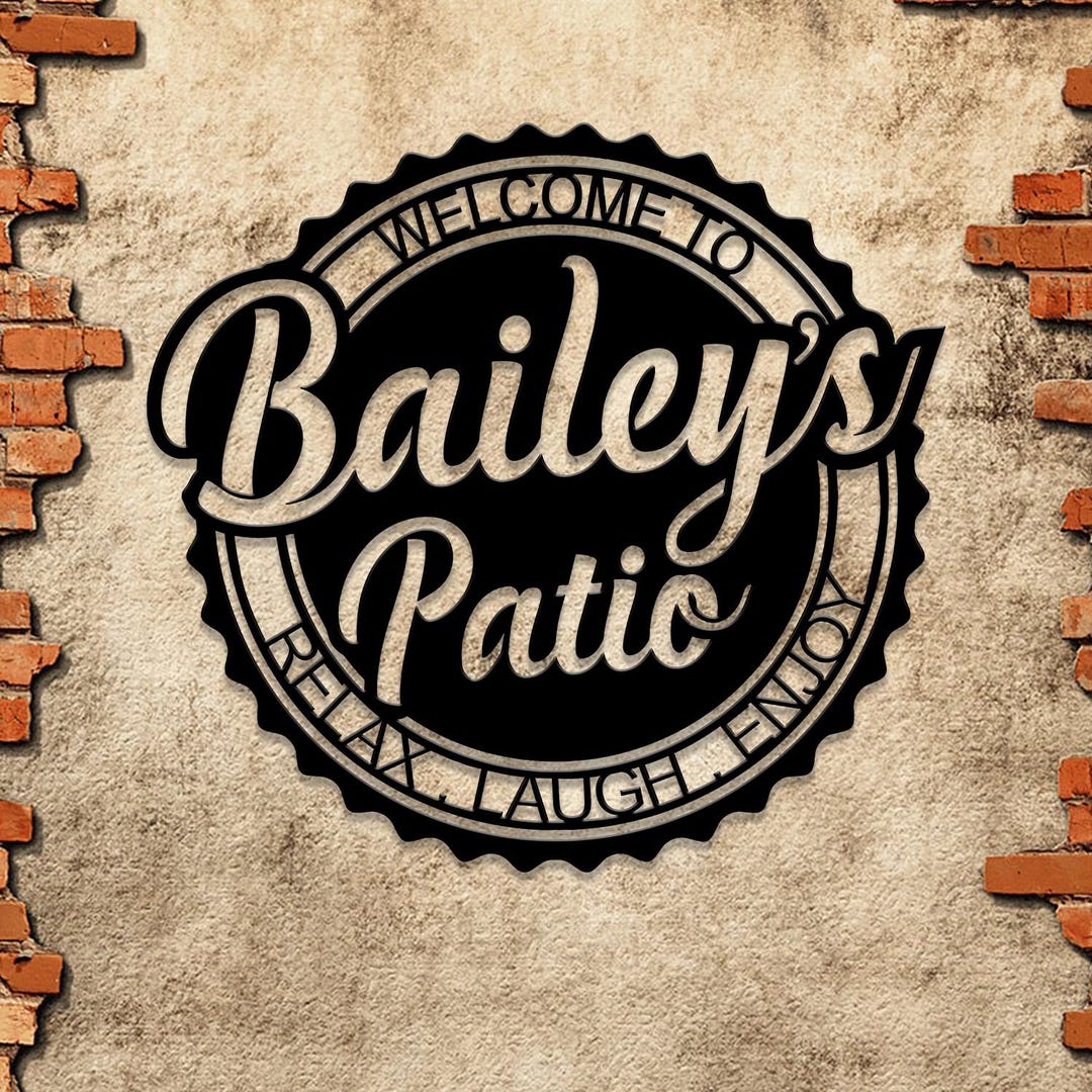 Custom LED Backyard Sign: Personalized Metal Wall Art, Patio Name ...