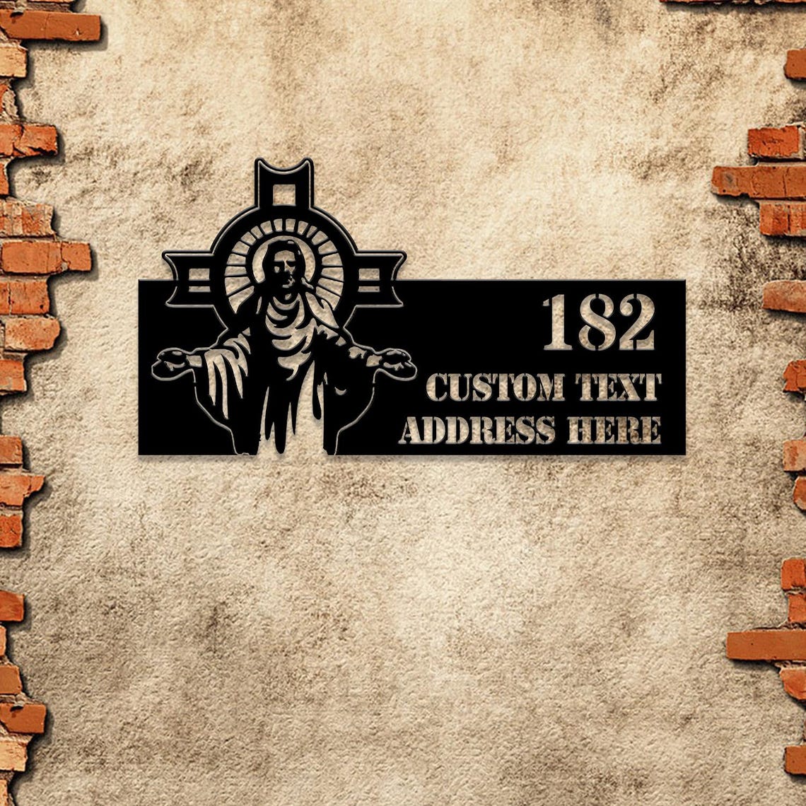 Personalized Jesus Christ Christian Metal Address Sign – Custom House ...