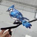 Blue Jay Metal Bird Yard Garden Art, Metal Yard Art, Tree Sign ...