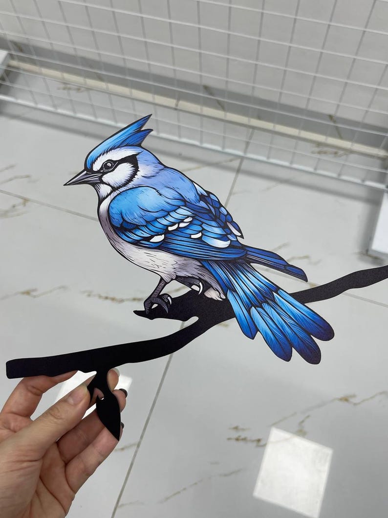 Blue Jay Metal Bird Yard Garden Art, Metal Yard Art, Tree Sign ...