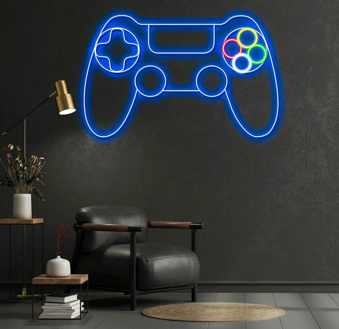Game Controller Neon Sign, Game Controller Led Light, Game Zone Neon ...