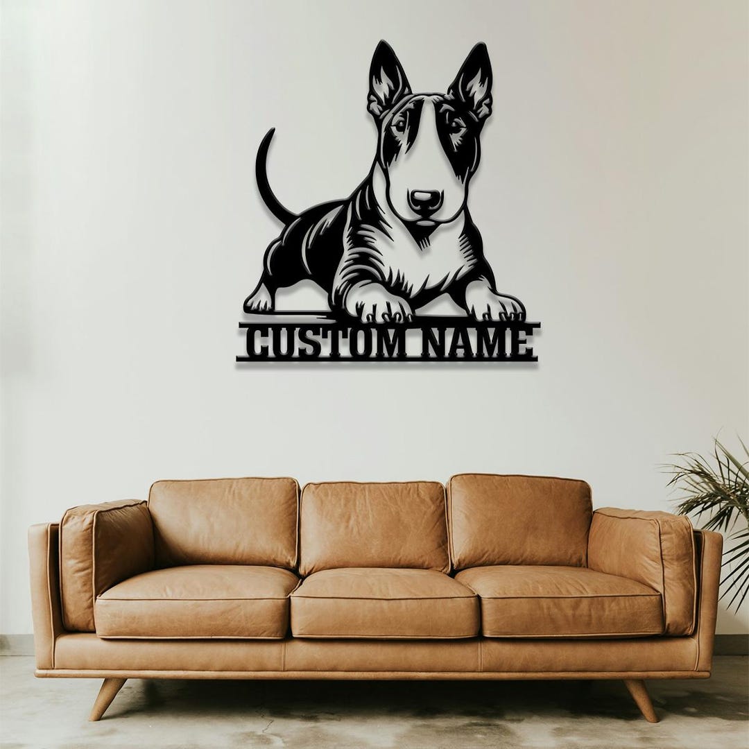Personalized Bull Terrier Metal Sign With LED Light Ideal for Family ...