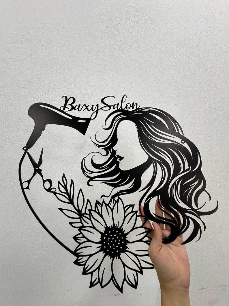 Personalized Hair Salon Metal Sign, Custom Hairstylist Wall Decor ...