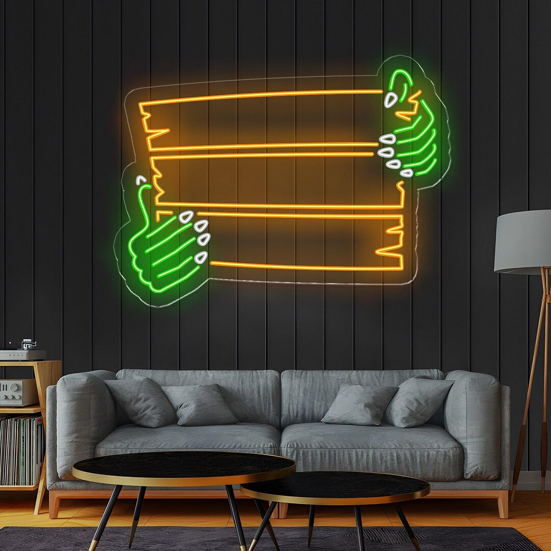Double Thumbs up Neon Sign - Positive Vibes LED Wall Art Social Media ...