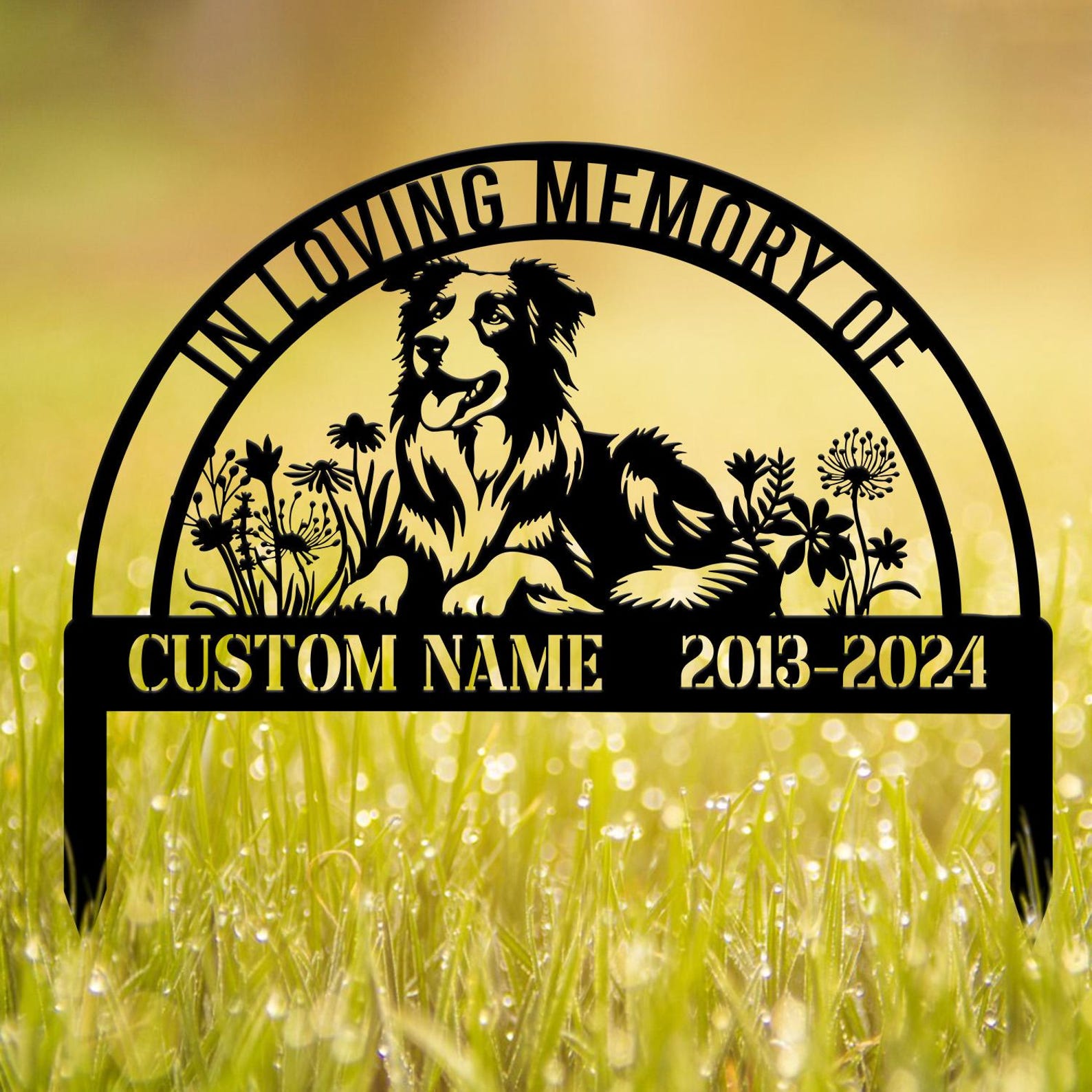 Custom Dog Memorial Stake - Personalized Pet Garden Sign, Dog Grave ...
