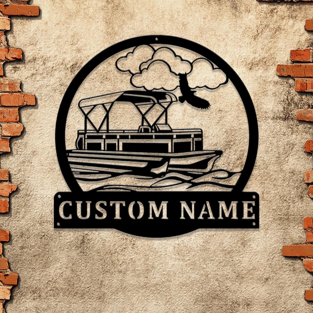 Custom Pontoon Boat Metal Art Signs-personalized Captain Metal Sign for ...
