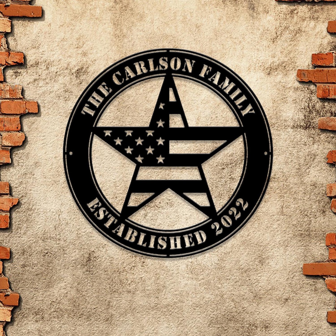 Custom Patriotic Metal Flag Sign:personalized USA Name Sign, Perfect ...