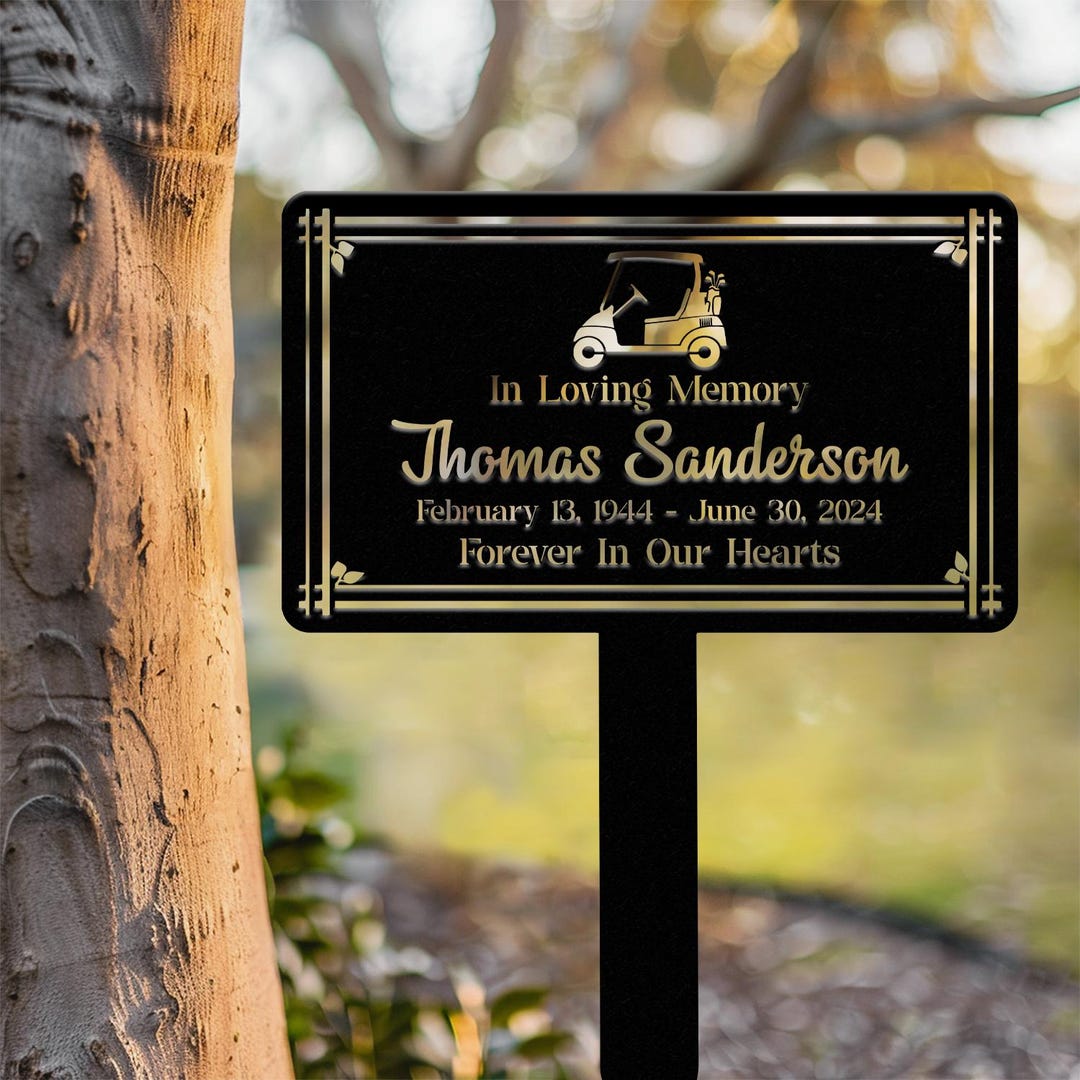 Personalized Golf Cart Memorial Yard Sign – in Loving Memory Garden ...