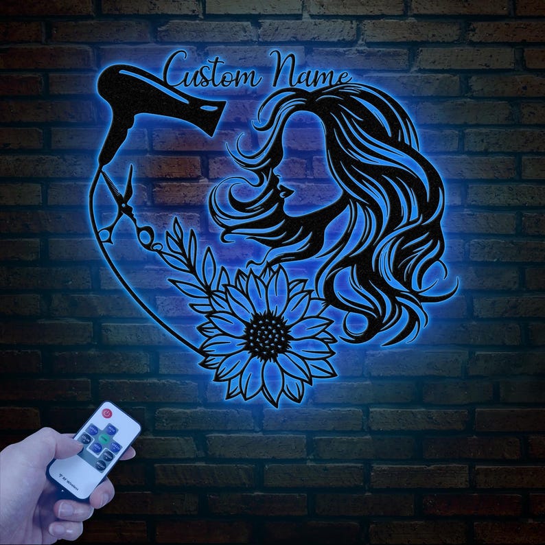 Personalized Hair Salon Metal Sign, Custom Hairstylist Wall Decor ...