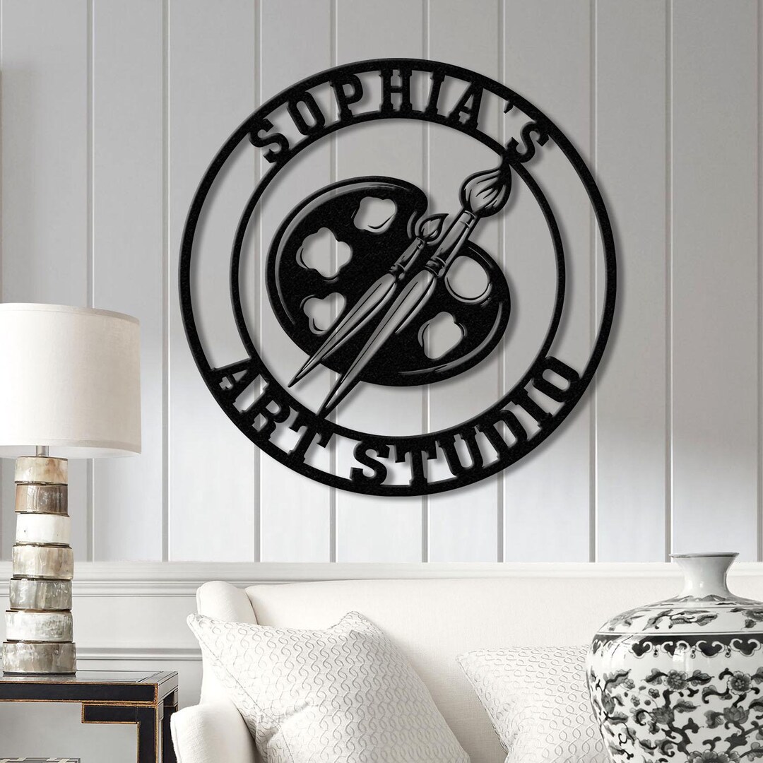 Personalized Art Studio Sign, Custom Painting Metal Wall Art, Artist ...