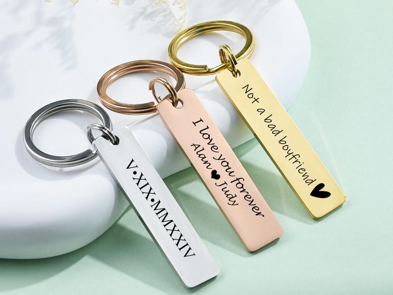 Stainless Steel Keychain,custom Engraved Key Chain Personalized Key ...