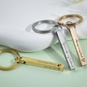 4-side Bar Keychain, Dad Keychain,father's Day Gift,personalized Gift ...