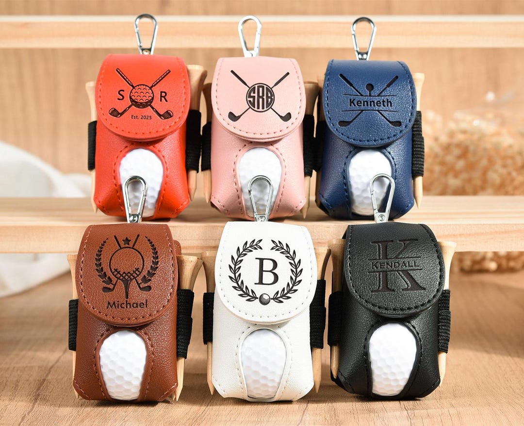 Personalized Leather Golf Ball Bag: Custom Golf Gift - Etsy