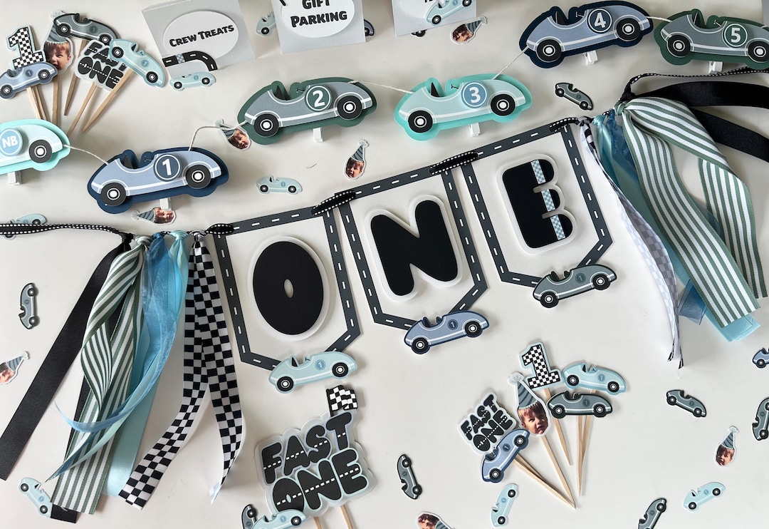 Race Car First Birthday Decor: 'fast ONE' Theme, Customizable - Etsy