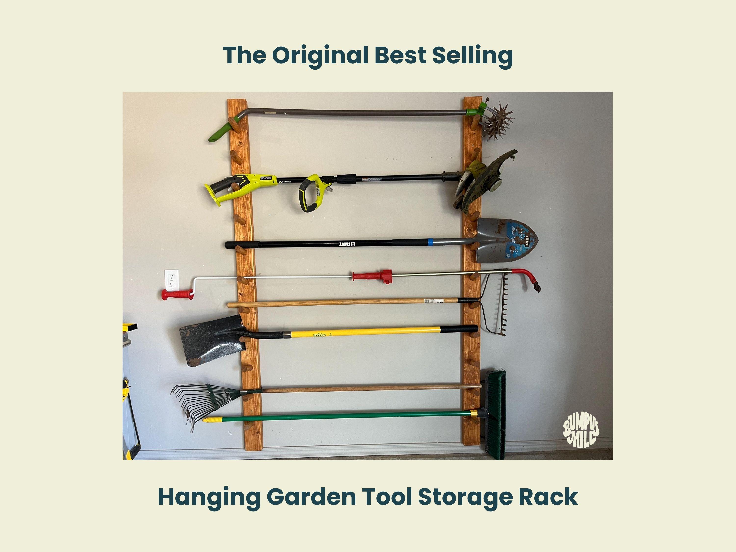 Hanging Garden Tool Storage Rack for a Simple Outdoor Yard Tool Storage ...