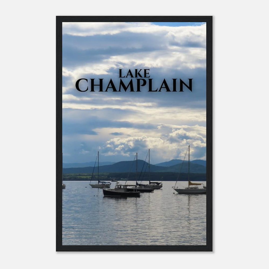 New York Lake Champlain Poster | Vermont Print | Lake House Wall Decor ...