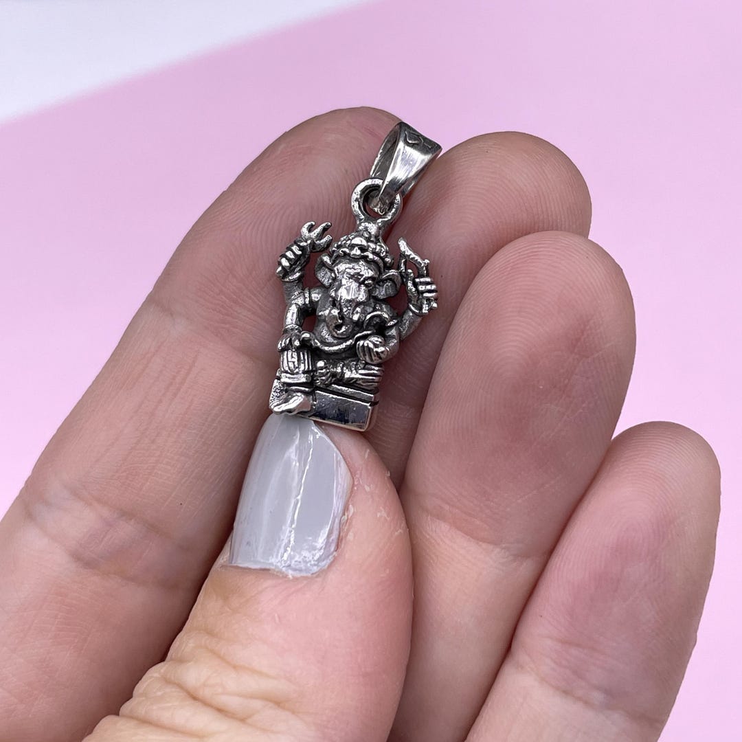Ganesh Pendant, Hindu Ganesh, Silver Ganesh, Tiny Ganesh Charm, Ganesh ...