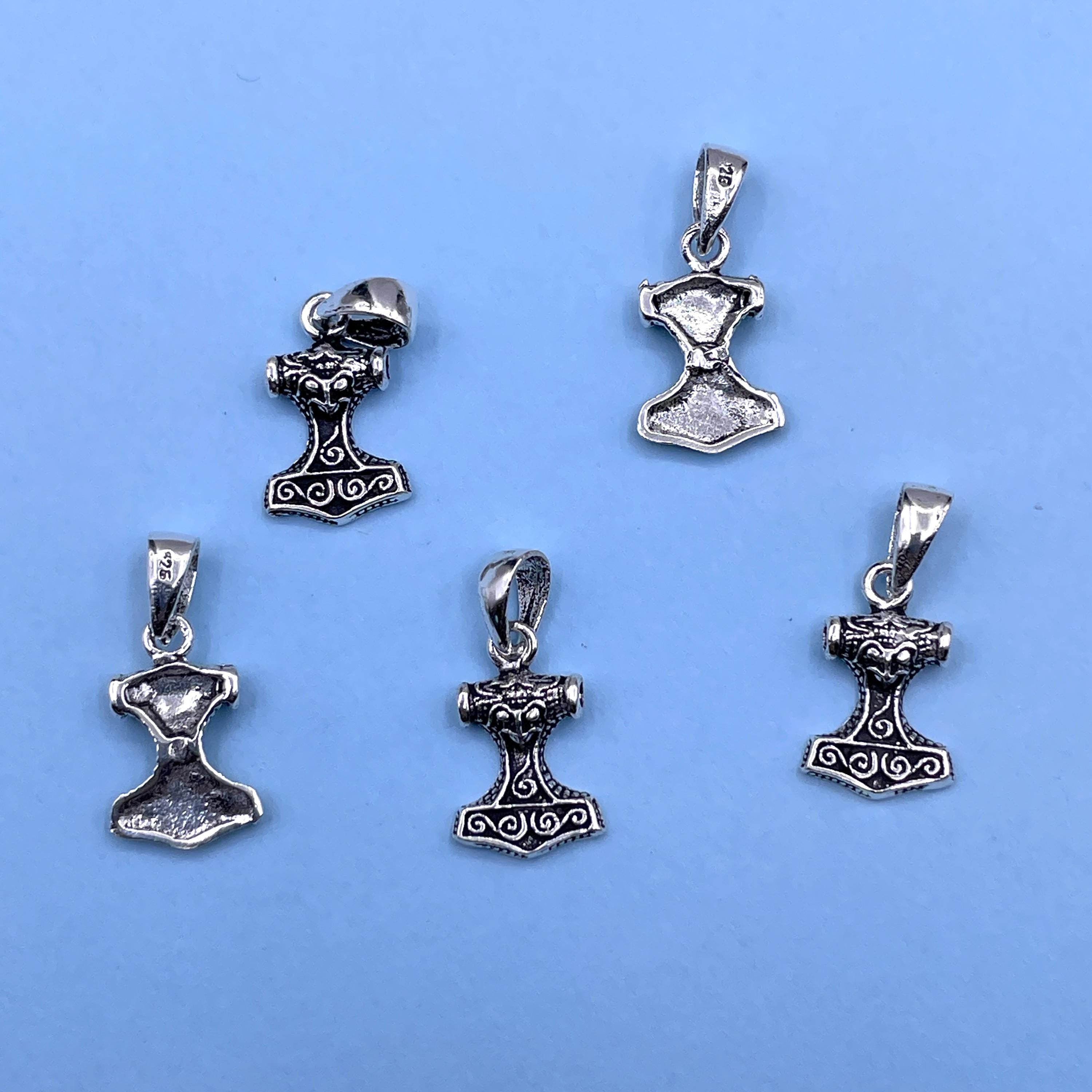 Thor Hammer Charm: 925 Sterling Silver Norse God Pendant - Etsy