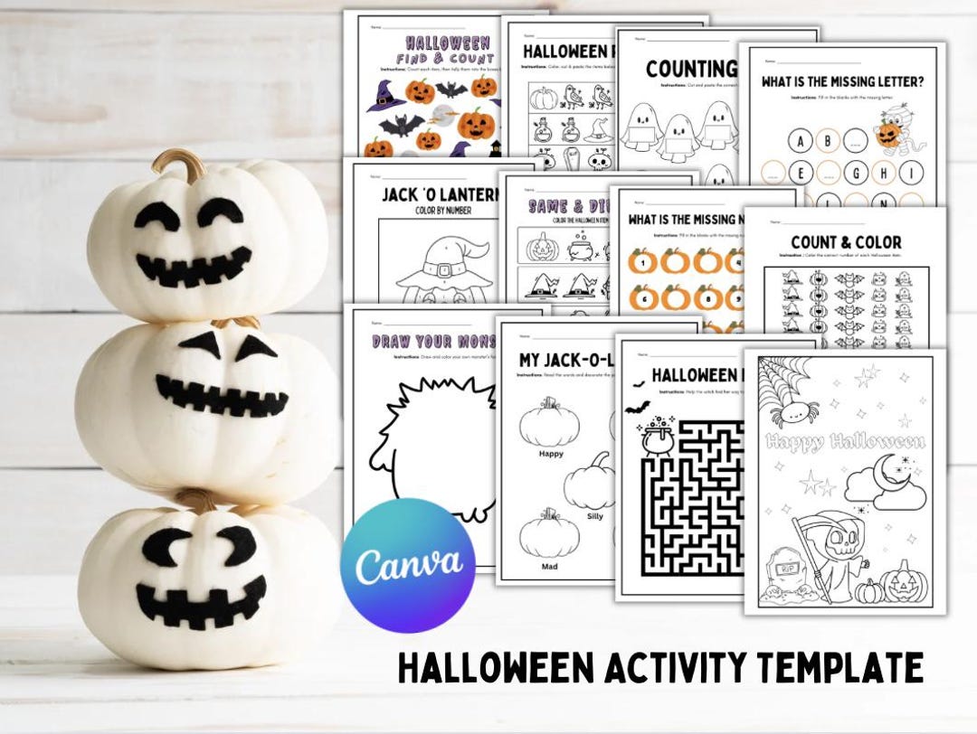 Prek Kindergarten Halloween Worksheets, Halloween, Printable Bundle - Etsy