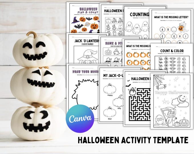 Halloween Worksheet Bundle Preschool and Kindergarten | Homeschool ...