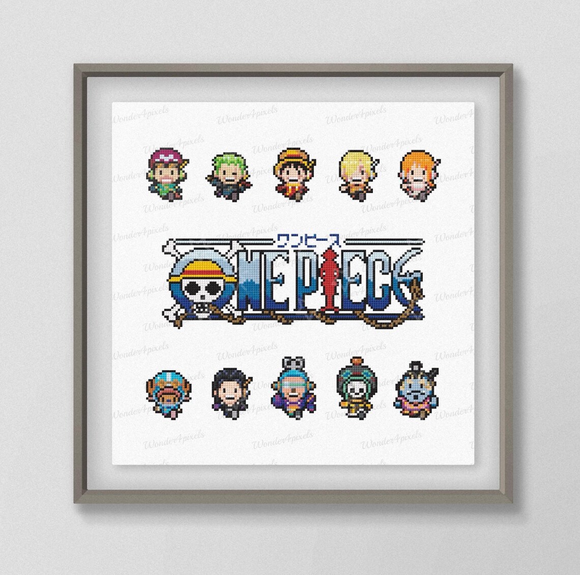One Piece Straw Hat Crew Luffy Egghead Logo Anime Cross Stitch Pattern ...