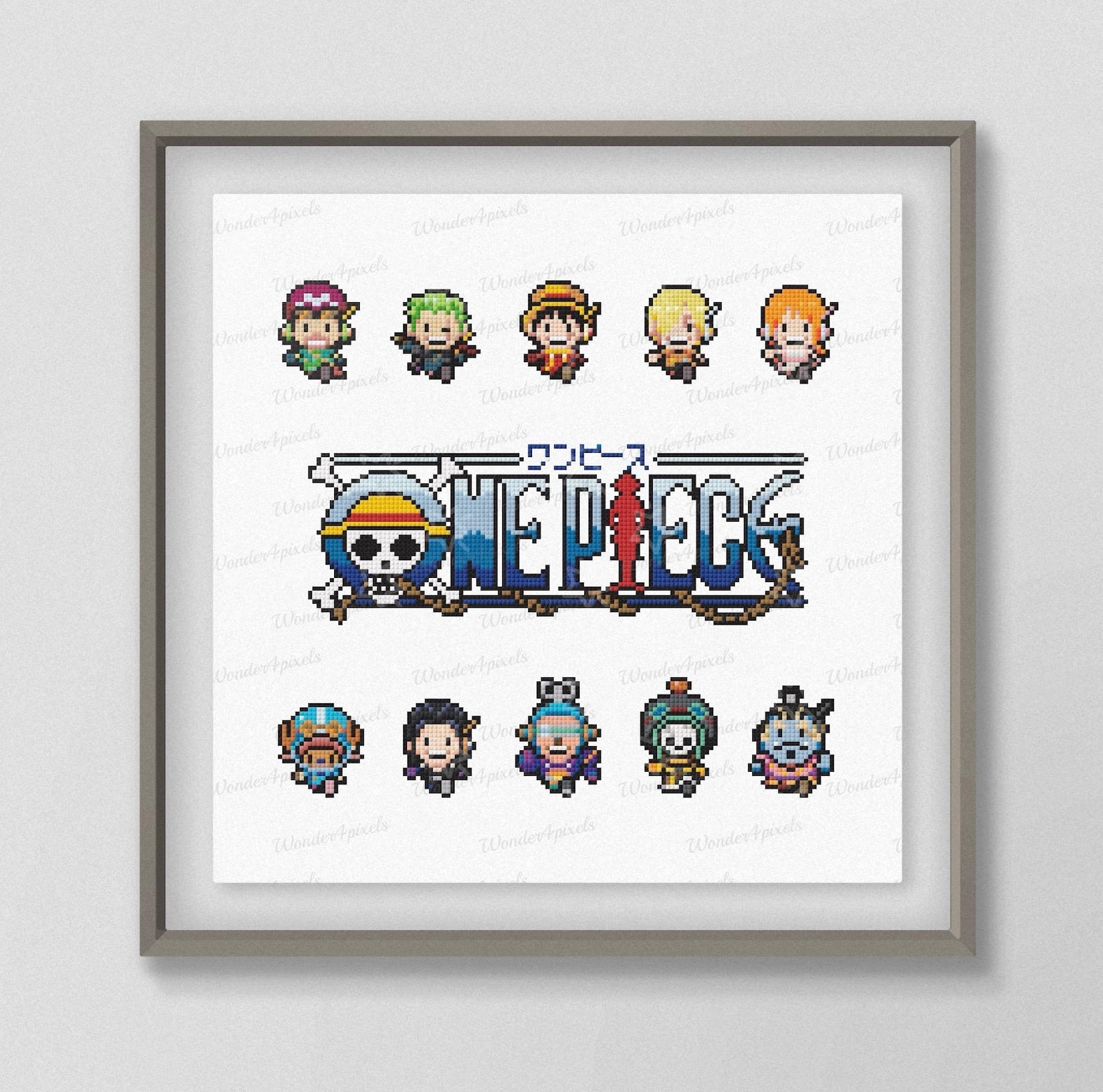 One Piece Straw Hat Crew Luffy Egghead Logo Anime Cross Stitch Pattern ...