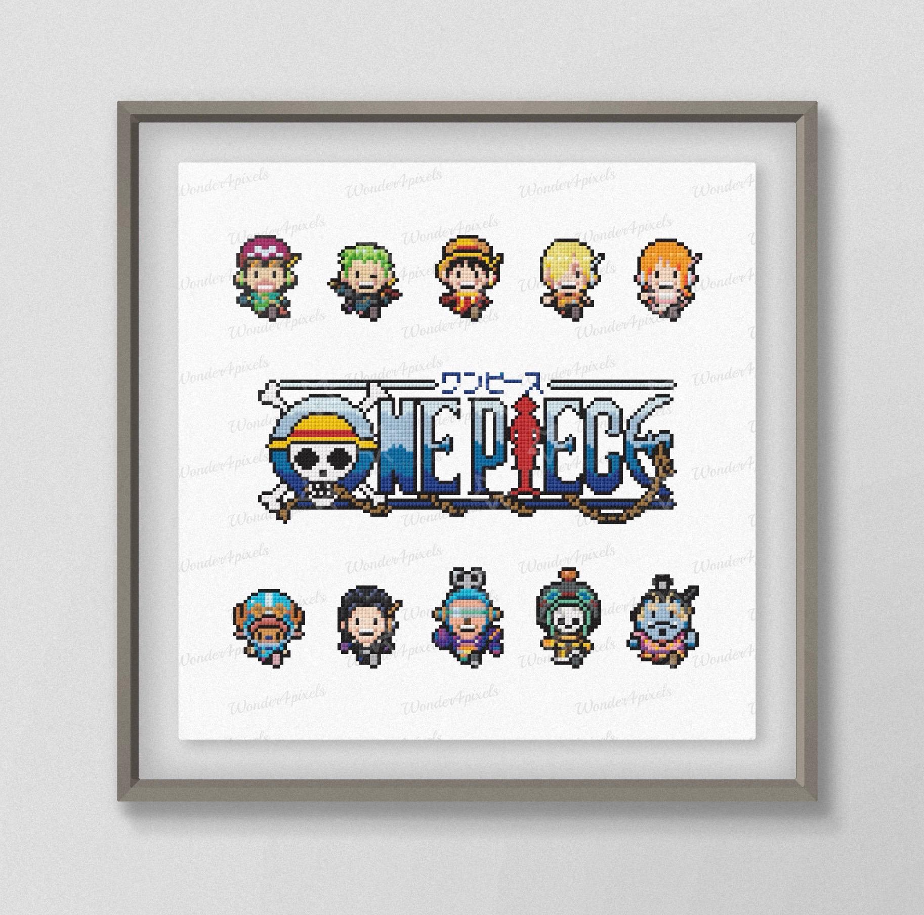 One Piece Straw Hat Crew Luffy Egghead Logo Anime Cross Stitch Pattern ...