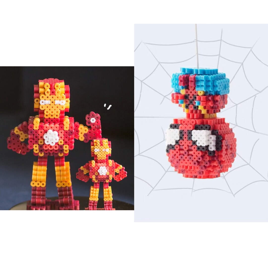 Digital Download 3D Marvels Spider Man Iron Man Perler Bead Pattern - Etsy