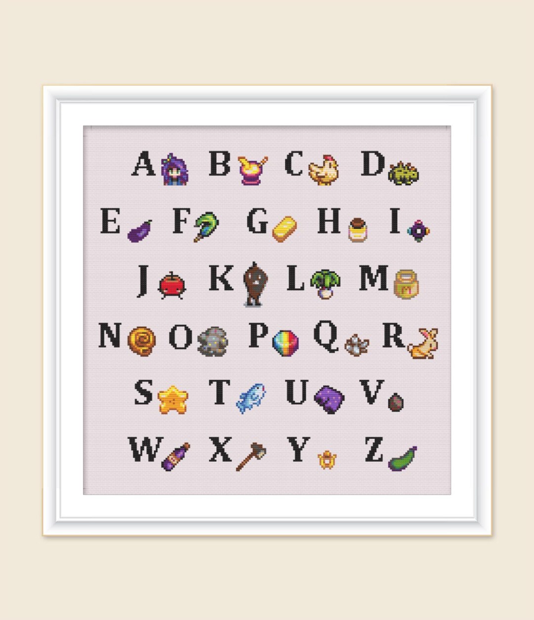 Digital Download Stardew Valley A to Z Alphabet Cross Stitch Pattern ...