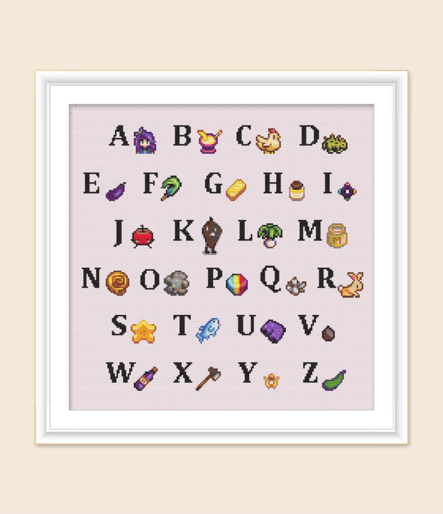 Digital Download Stardew Valley Cross Stitch Pattern A to Z Alphabet ...