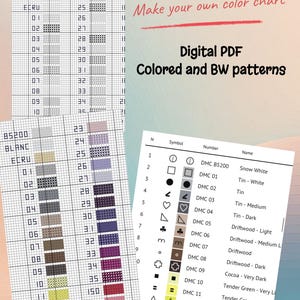 DMC Embroidery Floss Color Chart by Number Code Cross Stitch Pattern ...