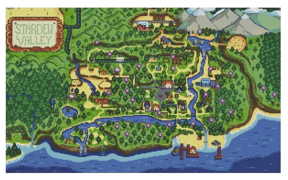 New Stardew Valley Map 1.6 Update Cross Stitch Pattern Digital Download ...