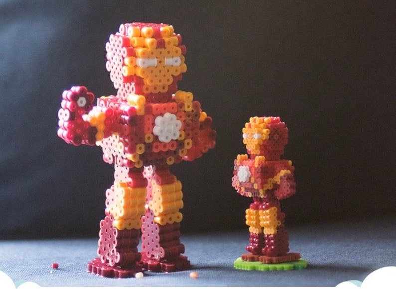Digital Download 3D Marvels Spider Man Iron Man Perler Bead Pattern - Etsy